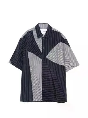 YOSHIOKUBO Striped Shirt With Patchwork Detail