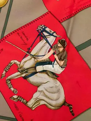 Hermès 1978-1987 Le Monde Du Polo Silk Scarf 90 Scarves