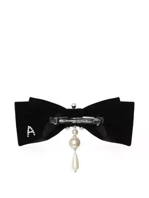 ANOUKI Crystal-embellished Velvet Hair Clip - Black