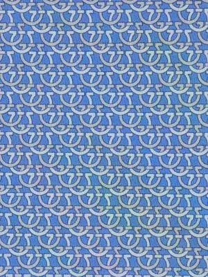 FERRAGAMO Gancini Links Print Silk Tie - Blue