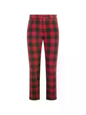 Moschino Plaid Pattern Tape Jeans