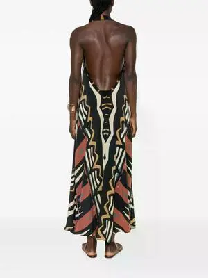 VOLANTIS Geometric Print Maxi Dress