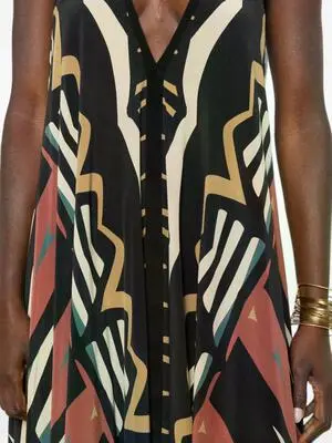 VOLANTIS Geometric Print Maxi Dress
