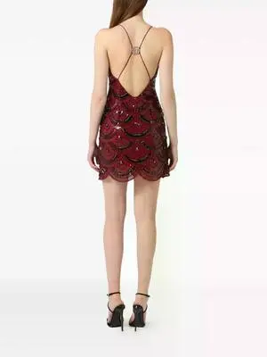 Philipp Plein Sequin-embellished Scallop-edge Mini Dress