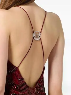 Philipp Plein Sequin-embellished Scallop-edge Mini Dress