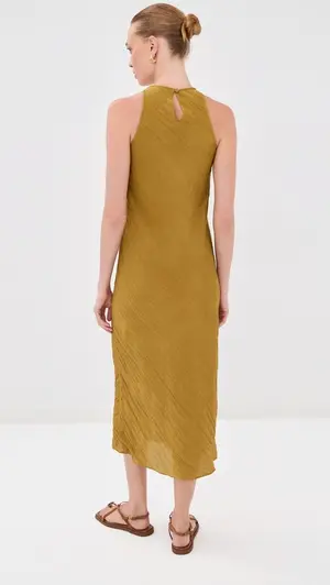 Tibi The Crinkle Slip Midi Bias Dress