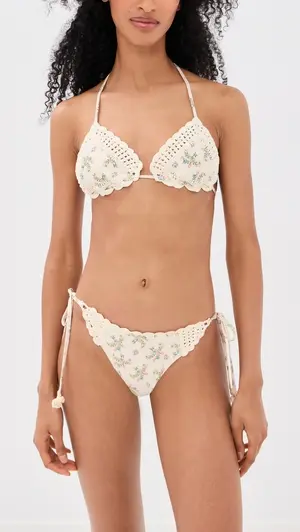 Agua Bendita Bea Handmade Crochet Triangle Top