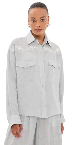 TWP Carter Shirt With French Knot