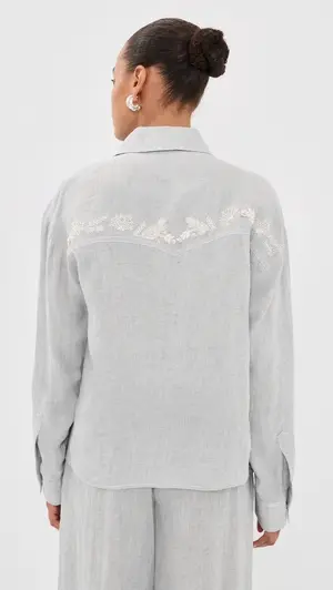 TWP Carter Shirt With French Knot