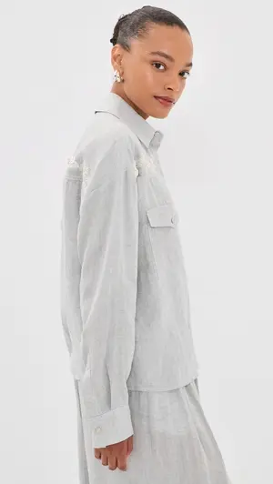 TWP Carter Shirt With French Knot