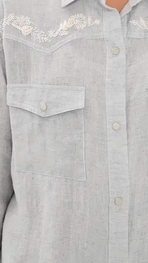 TWP Carter Shirt With French Knot
