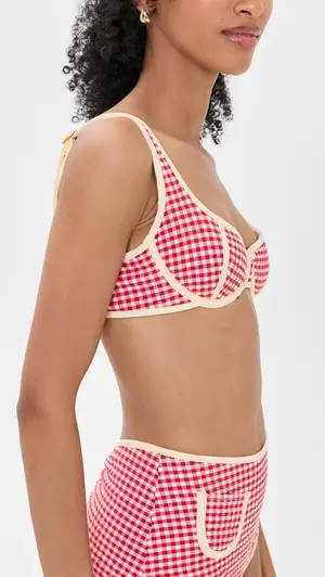 MONTCE Micro Gingham Romy Binded Bikini Top