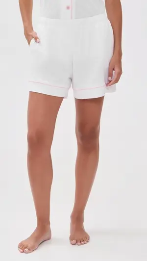 PETITE PLUME Pima Piping Short Set