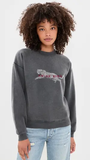ANINE BING Spencer Leopard Sweatshirt