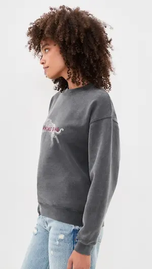 ANINE BING Spencer Leopard Sweatshirt