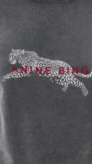 ANINE BING Spencer Leopard Sweatshirt
