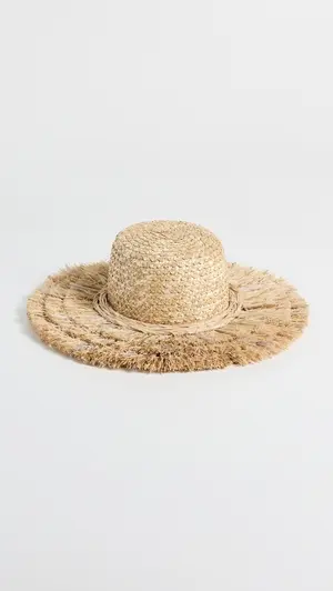Lele Sadoughi Fringe Straw Hat