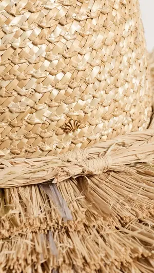 Lele Sadoughi Fringe Straw Hat
