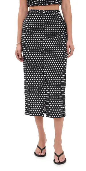 FRAME The Polka Dot Skirt - Black Multi