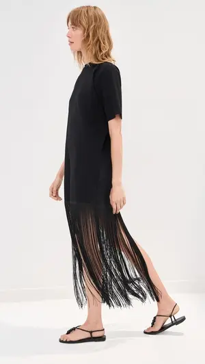 LE BOP Fringe Nico Dress - Black
