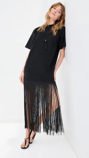 LE BOP Fringe Nico Dress - Black