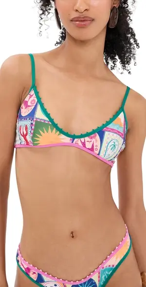 Agua Bendita Howy Hand Embroidered Reversible Top - Multicolor