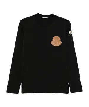 Moncler Logo-patch Long-sleeve Top - Black