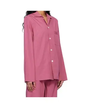 TEKLA Poplin Long-sleeved Pyjama Shirt