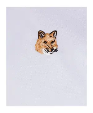 Maison Kitsuné Fox Head Embroidered Long-sleeved Shirt