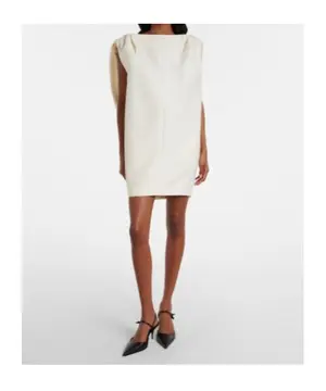 Balenciaga Draped Wool And Silk Minidress