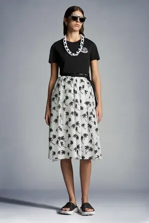 Moncler Palm Tree-print Midi Skirt