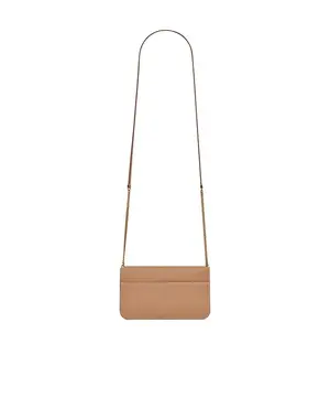 Saint Laurent Monogram Phone Holder With Strap In Vintage Smooth Leather