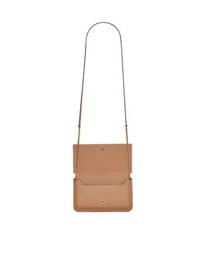 Saint Laurent Monogram Phone Holder With Strap In Vintage Smooth Leather