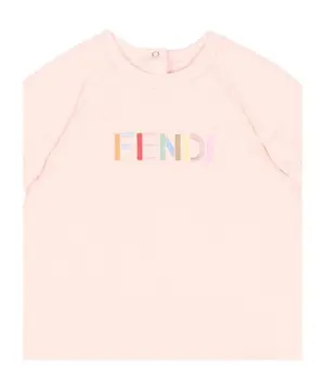 Fendi Logo-embroidered Ruffled Dress
