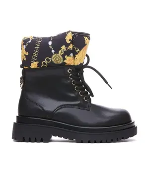 Versace Round-toe Lace-up Boots
