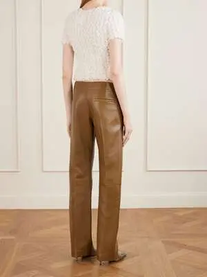 Khaite Leather Straight-leg Pants