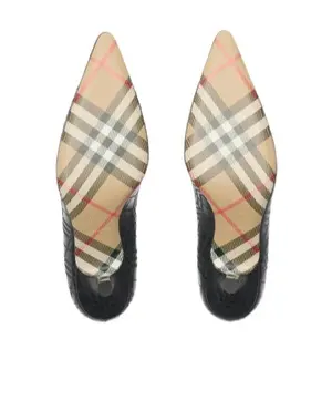 Burberry Check Leather Dame Low Pumps