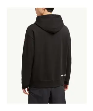 Moncler Logo Printed Jersey Hoodie - Black