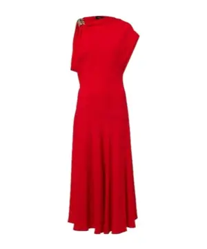 Proenza Schouler Rue Asymmetric Crepe Maxi Dress - Red