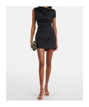 Staud Phare Ruched Cotton Poplin Minidress