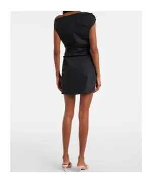 Staud Phare Ruched Cotton Poplin Minidress