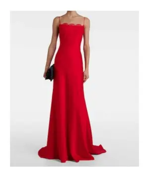 Alex Perry Lace-trimmed Crepe Satin Gown