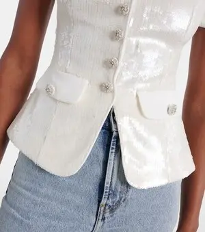 SELF-PORTRAIT Sequined Top