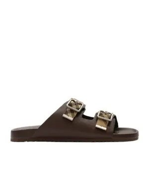 Burberry Leather Urchin Sandals - Medium Brown