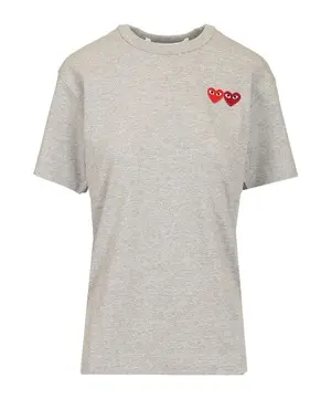 Play Comme Des Garcon Comme Des Garçons Play Double Heart Crewneck T-shirt