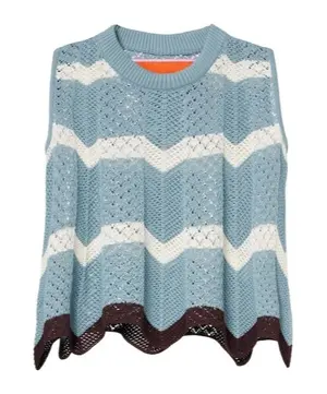 La DoubleJ Chevron Crochet Cotton Crop Top