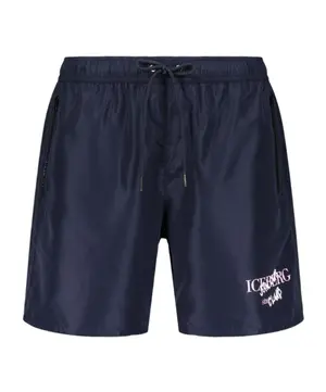 Iceberg Elastic Waist Swim Trunks - Black