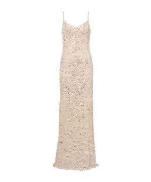 SELF-PORTRAIT Sequined Floral Maxi Dress