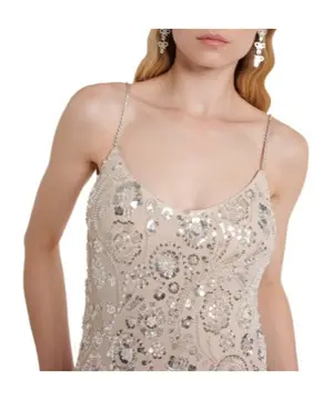 SELF-PORTRAIT Sequined Floral Maxi Dress