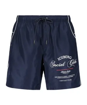 Iceberg Elastic Waist Swim Trunks - Black